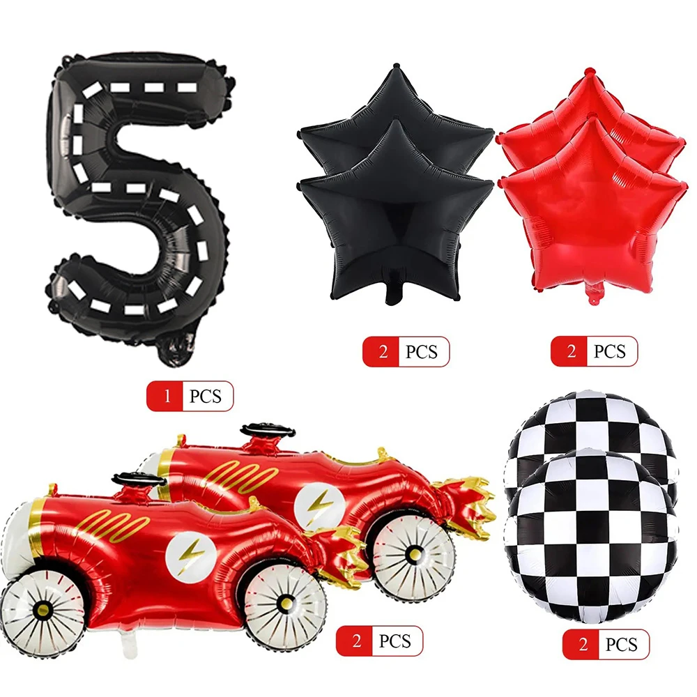 9 pçs carro de corrida balões de aniversário número da pista balão ...