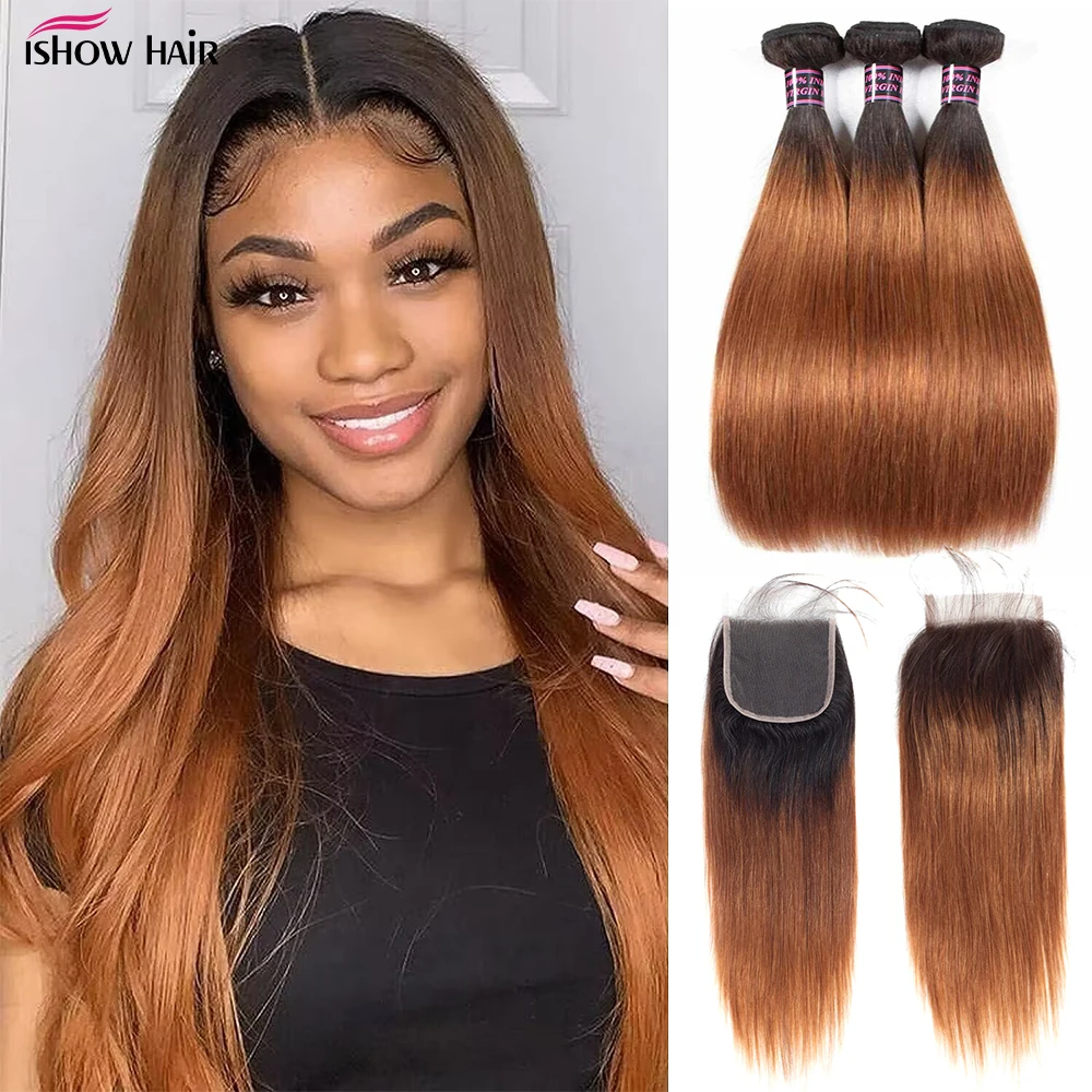 O-cabelo-humano-reto-feixes-com-fechamento-extens-es-brasileiras-do ...