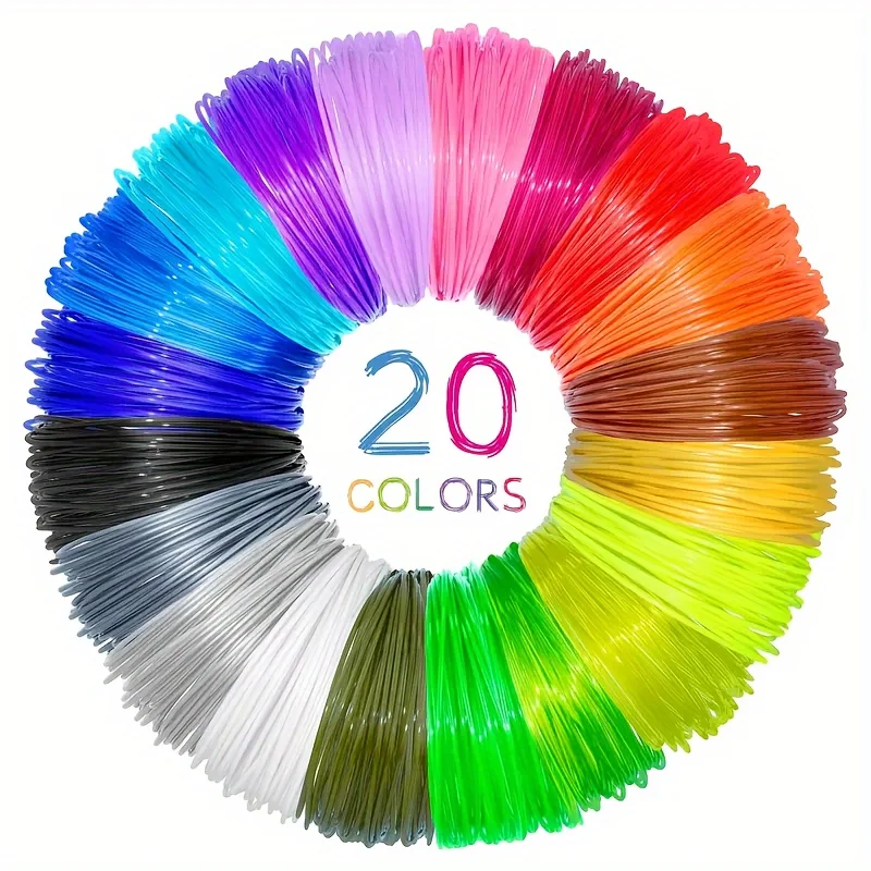 20 color 3D printing pen set DIY 3D printing pen handmade graffiti PLA ...