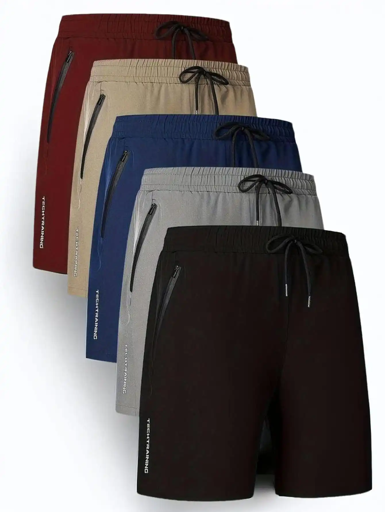 Men-s-Shorts-Five-Pack-Sports-Fitness-Swimming-with-Zipper-Pocket-Quick ...