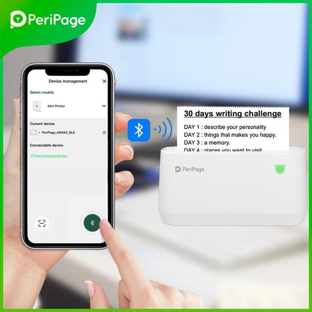 Peripage A9/A9s Max 4 Mini Printer Portable Thermal Printer Bluetooth ...