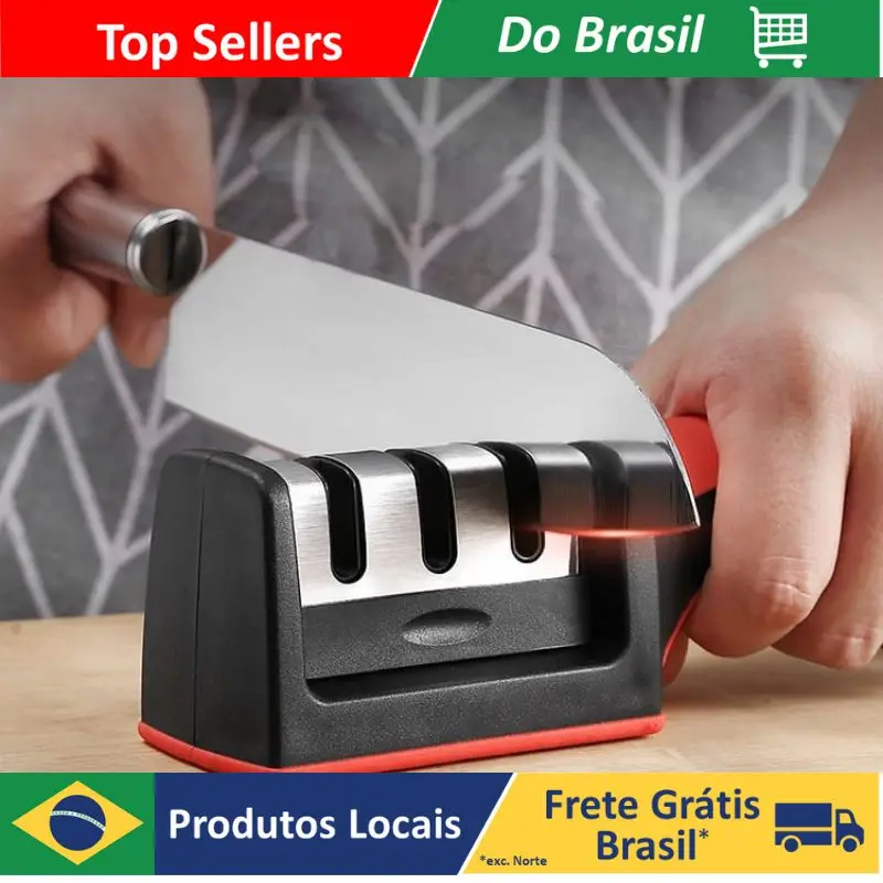 Afiador De Faca 3 Estágios Amolador Profissional Ferramenta Com Afiação ...