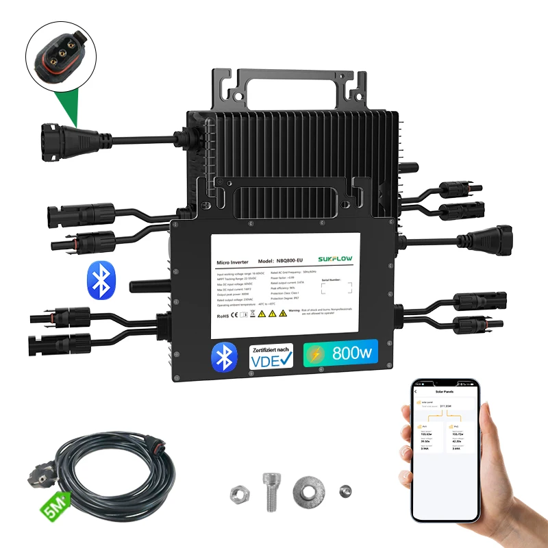 SUKFLOW Micro inverter 800W EU Solar Micro Grid-tied Microinverter ...