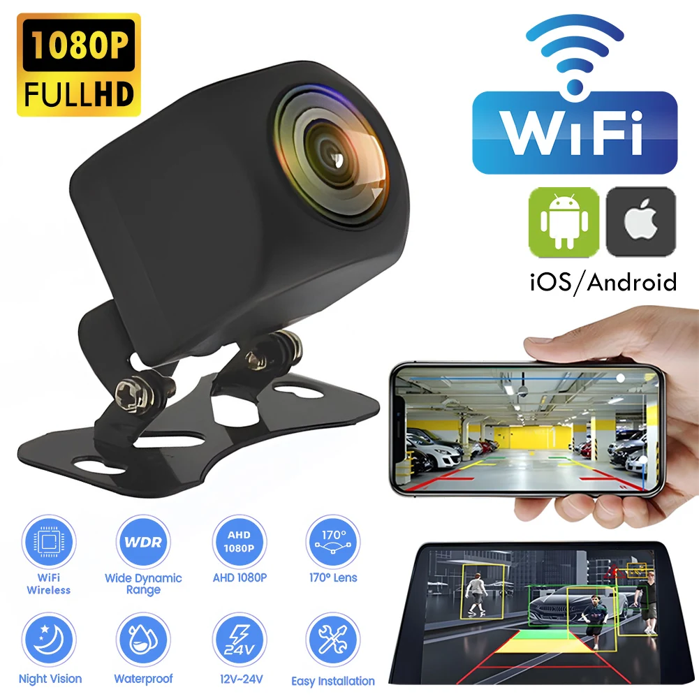 1080P-Wireless-Car-Rear-View-Camera-WIFI-170-degree-HD-Night-Vision ...