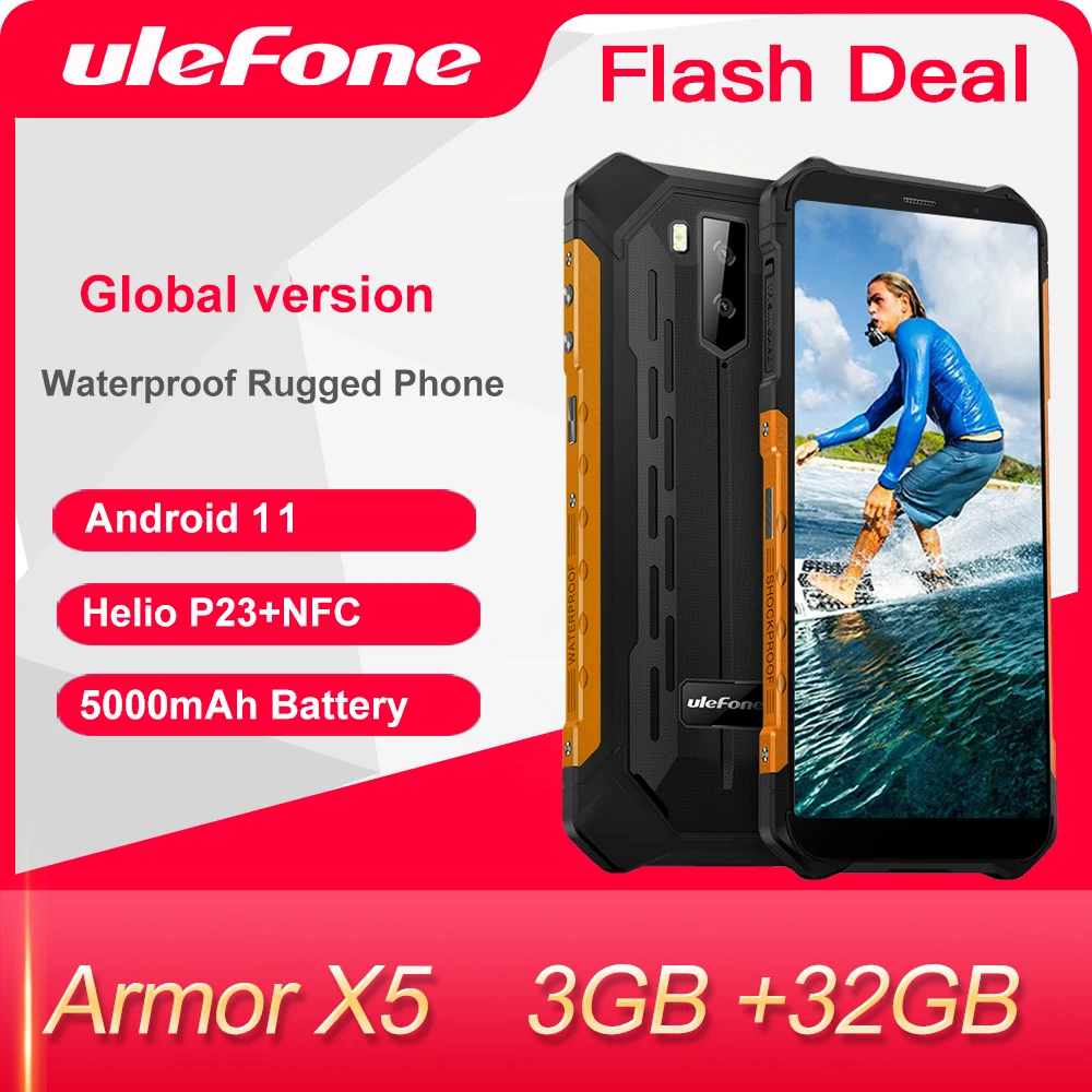Ulefone-Armor-X5-Rugged-Smartphone-Android-11-Octa-core-NFC-IP68-3GB ...