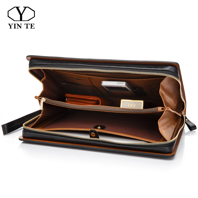 YINTE-Luxury-Bag-for-Men-Leather-Document-Bag-A4-File-Folder-Bag-Clutch ...