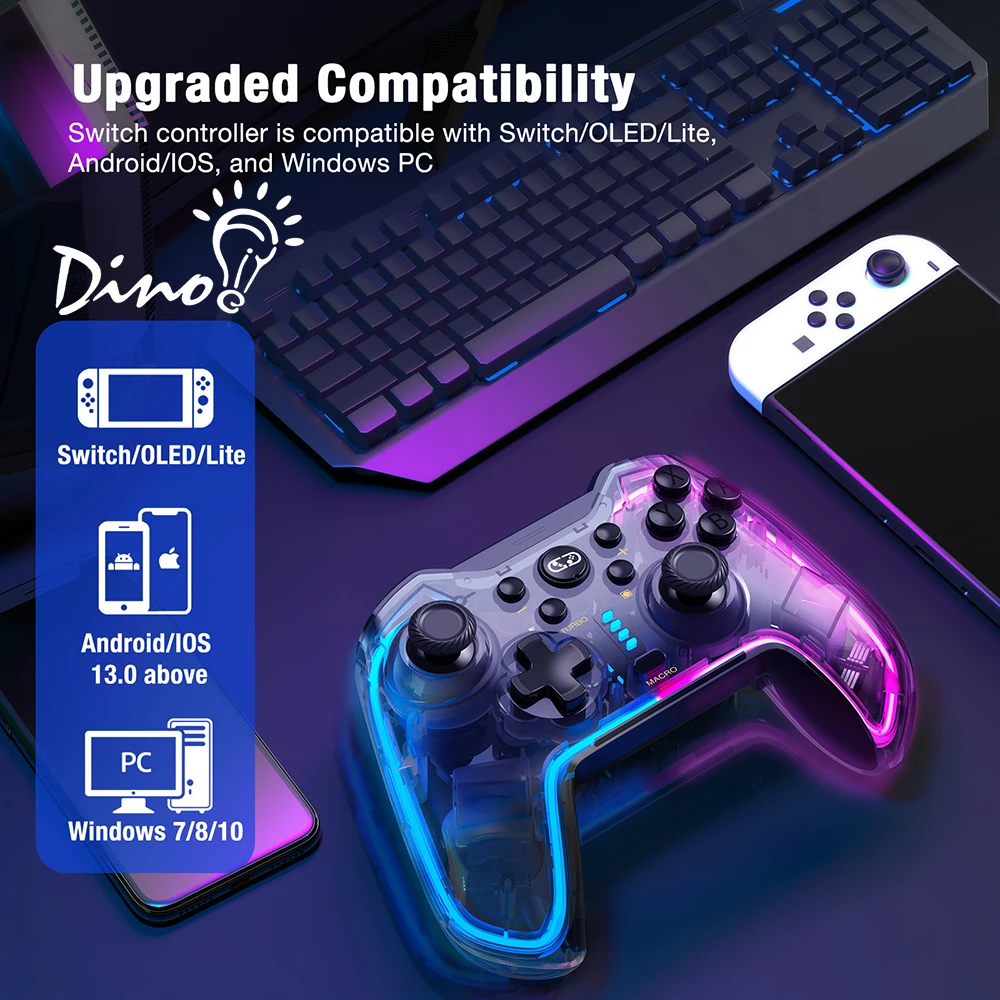 Controlador Dinofire para Nintendo Switch/OLED/Lite Gamepads para PC ...