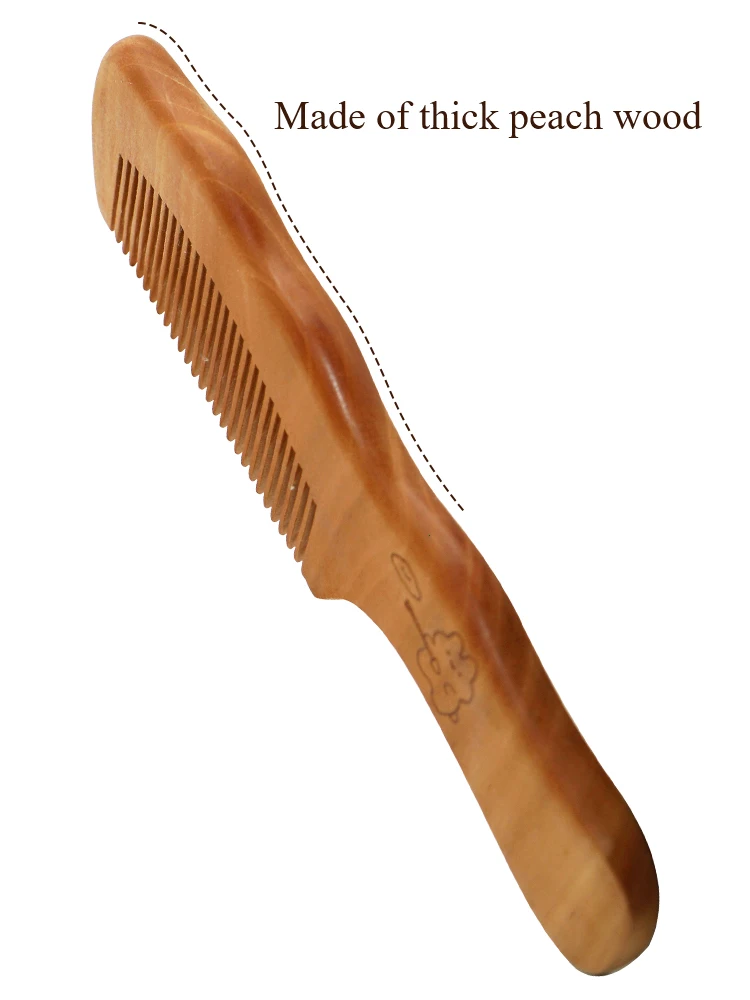 Natural Peach Wood Wide Tooth Comb – Pure Glow Hair