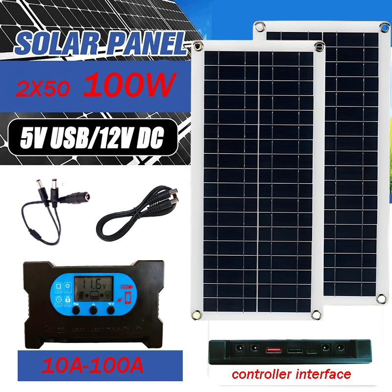 Kit-de-Panel-Solar-de-100W-bater-a-recargable-de-12V-con-m-dulo ...