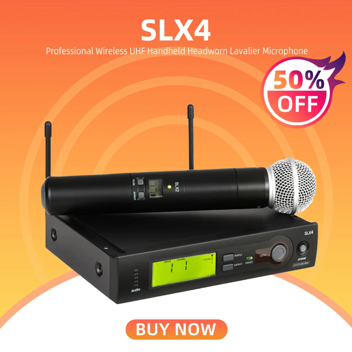 SLX4-SLX24-BETA58-SM58-Professional-Wireless-UHF-Handheld-Headworn-Lavalier-Microphone-Mic ...