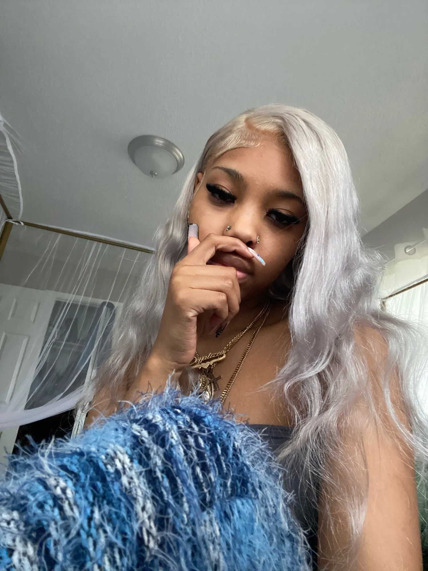 Silver Gray Body Wave HD Transparent Lace Frontal Wigs Human Hair ...