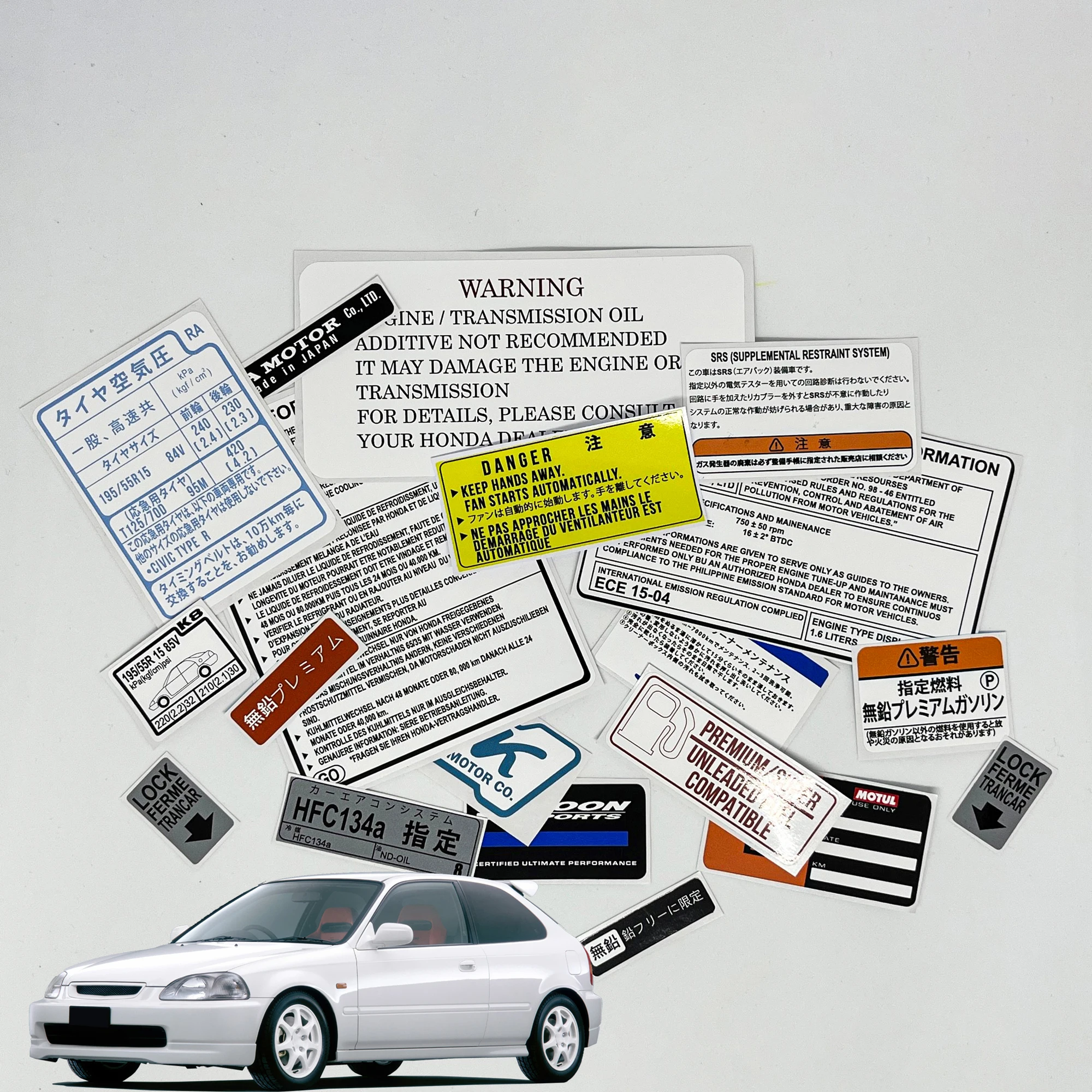 Jdm Vtec Warning Stickers