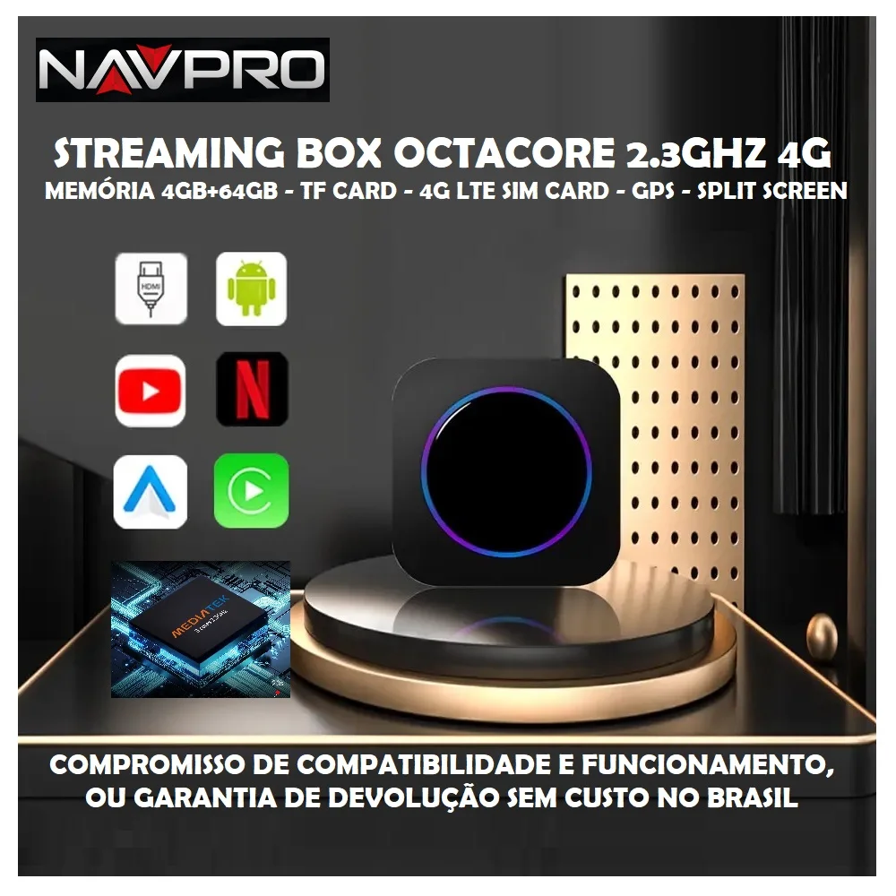 Streaming Box Automotivo NAVPRO QUALCOMM 6125 OctaCore 2.3GHZ 4G LTE ...