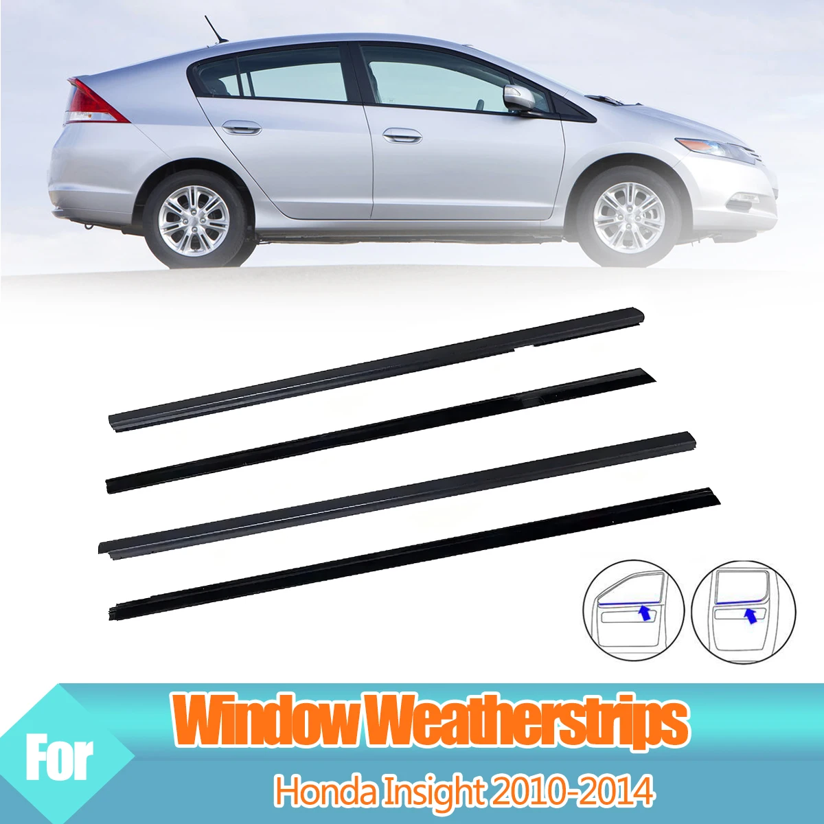 4PCS Outer Windows Rubber Weatherstrip Door Sealing Belt Moulding Trim ...