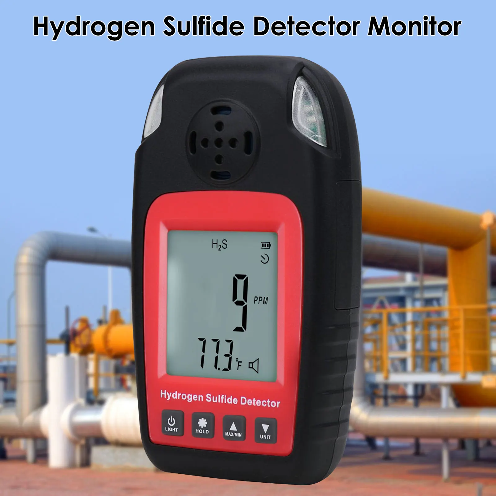Hydrogen Sulfide Detector H₂S Monitor 0~100ppm Handheld Compact ...