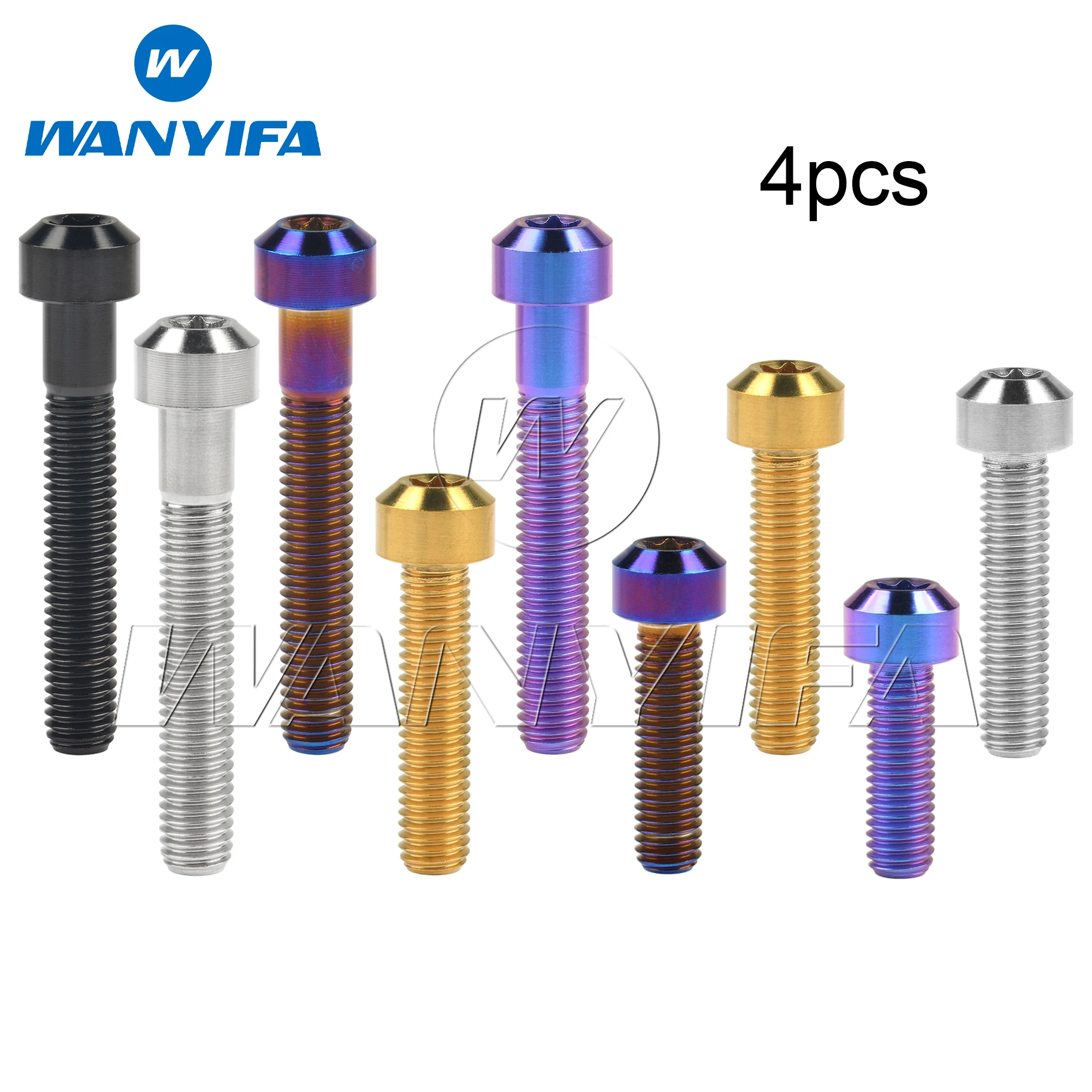 Wanyifa-4pcs-Titanium-Bolt-M8x10-15-20-25-30-35-40-45-50mm-Chamfered ...