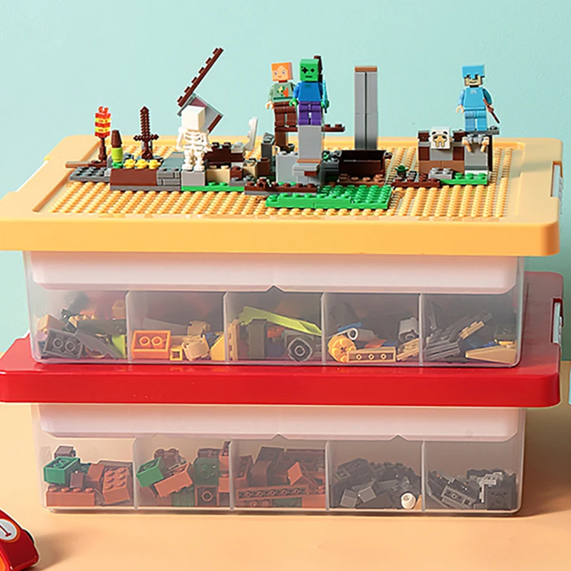 2-Layers Lego Building Block Storage Containers Classification Sorting ...