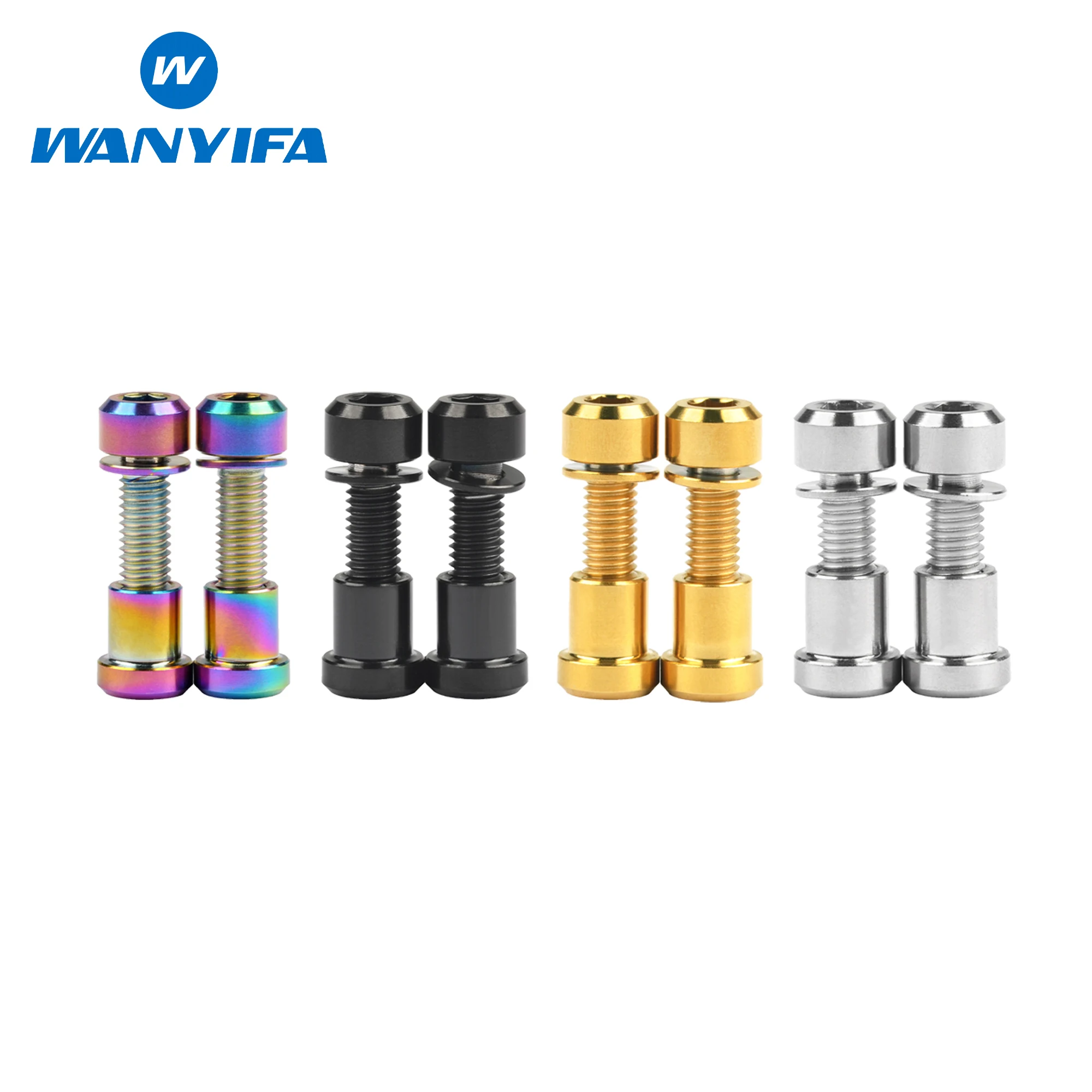 Wanyifa-2pcs-Titanium-Nuts-2pcs-M5x16-18-20mm-With-Washer-Rounded ...