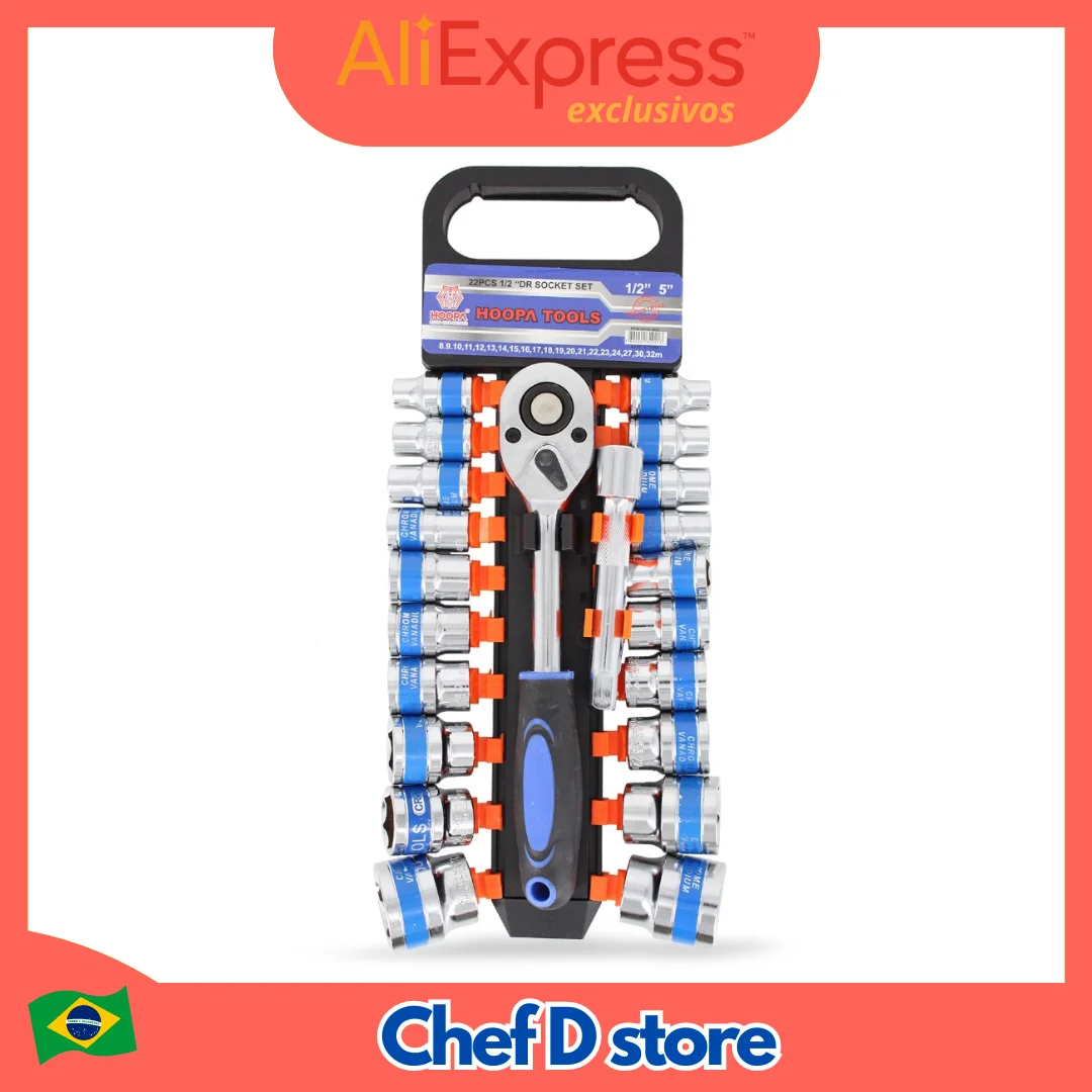 Conjunto-de-Ferramentas-com-Soquete-Catraca-1-2-22-Pe-as-Ferramenta ...