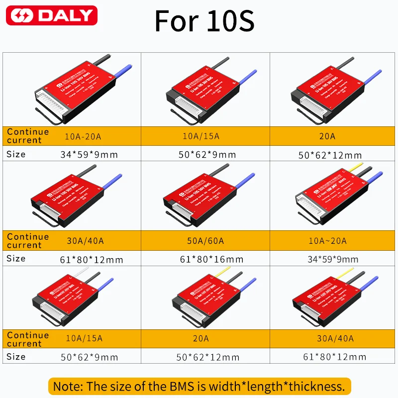Daly Lifepo4 BMS 锂离子 4S 8S 10S 13S 16S，带 NTC 温度传感器 15A 20A - 适用于不同电池配置的高质量电池管理系统 - 节省