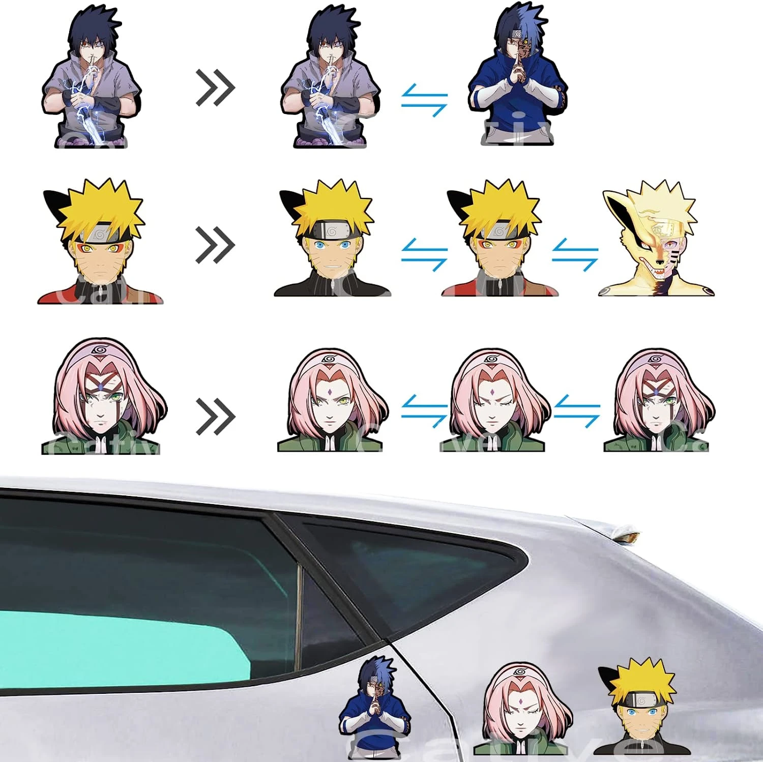 3D Anime Stickers Car Stickers Waterproof Car Decals Japanese Manga ...