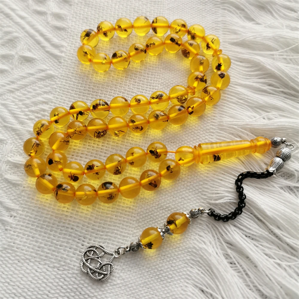 Tasbih-Rosary-Amazing-artificial-amber-Insect-Beads-Real-ants-inside ...
