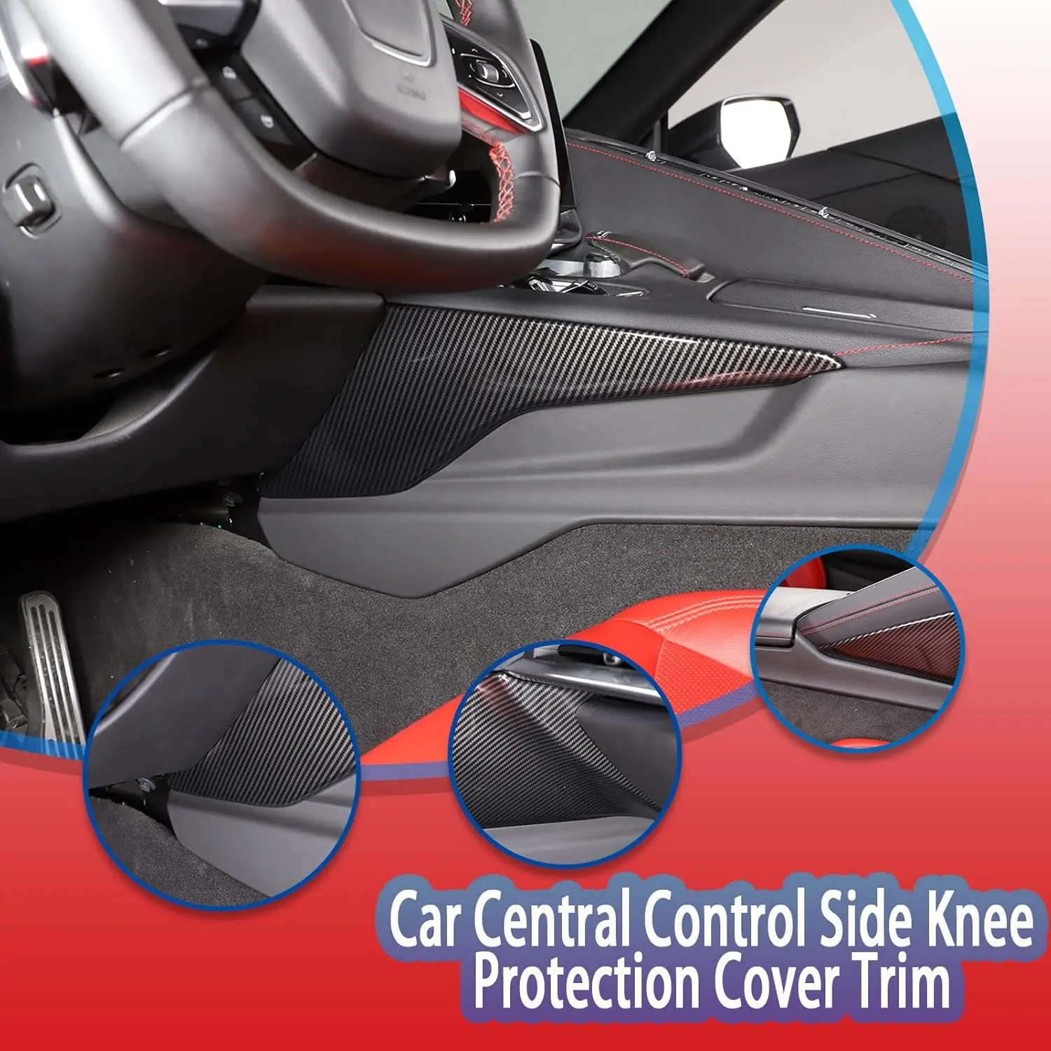 Carbon Fiber Center Console Sides Panel Cover Trim For Corvette C8 ...