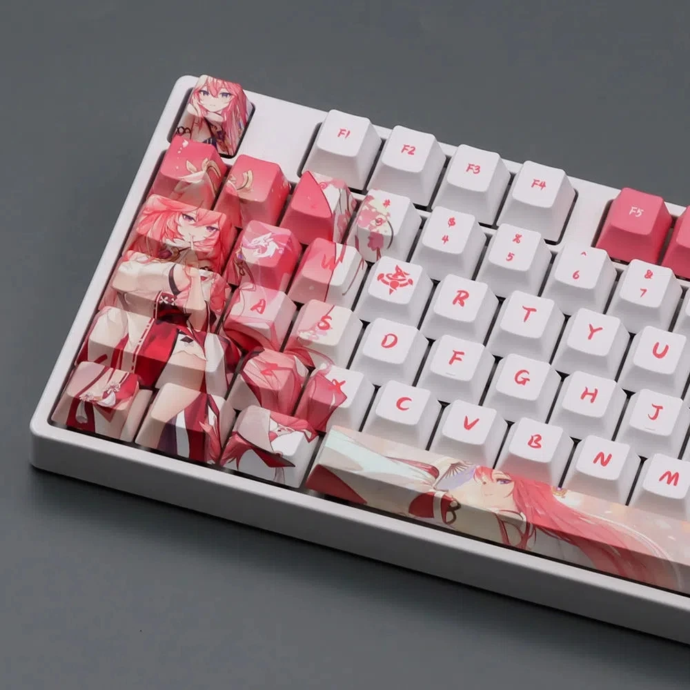 Yae-Miko-Keycaps-Keyboard-Decoration-Anime-Accessories-Cherry-Height-A ...
