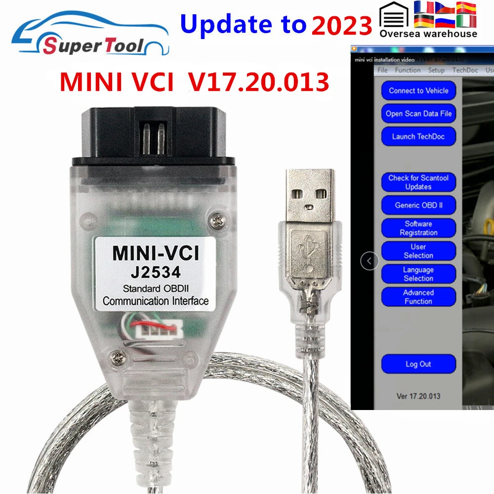 Newly Mini Vci V17.00.020 For-toyota Obd2 Car Diagnostic Cable Mini Vci ...