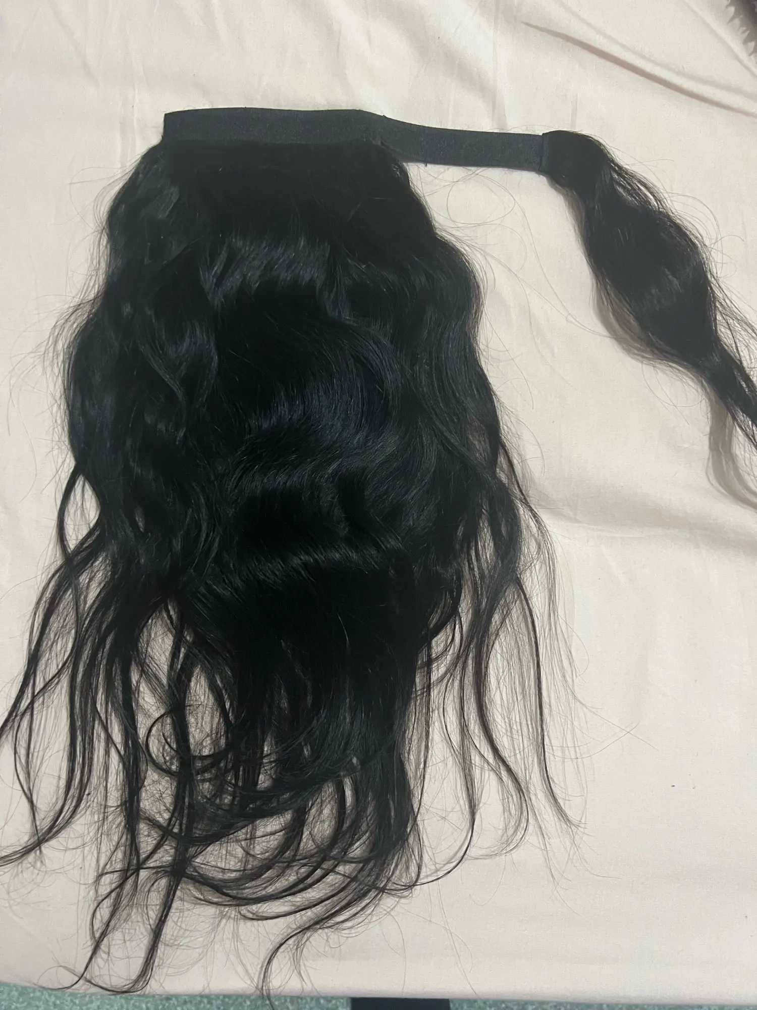Body Wave Wrap Around Ponytail Human Hair Extension Natural Black ...