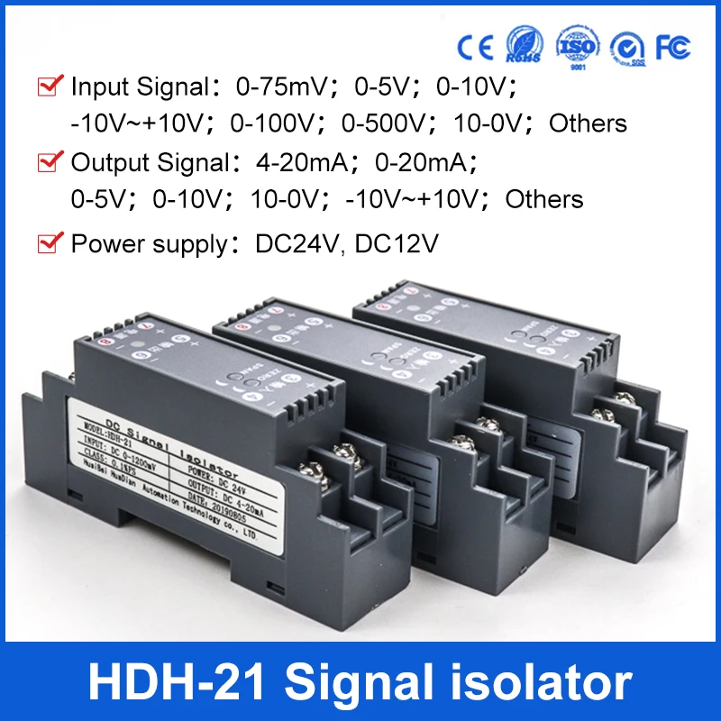1 In 1 Out 4-20 To 0-10V Active Passive Signal Isolator Current Voltage Signal Converter