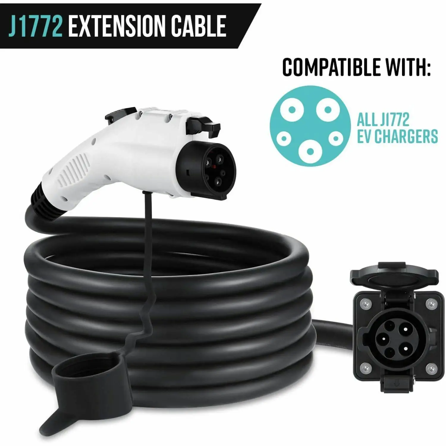 32a 5m 10m Evse Charging Cable Sae J1772 Female Plug To Type 1 Male ...