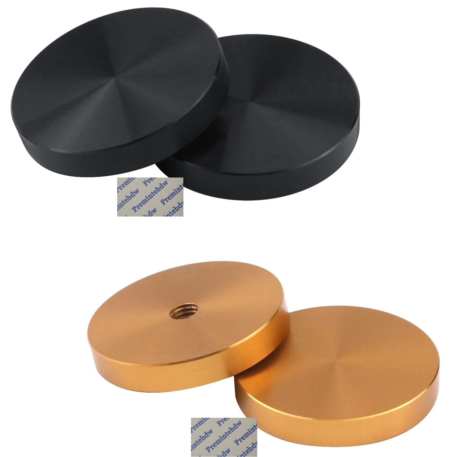 4Pcs-Gold-Black-8mm-Thick-Solid-Aluminum-Disc-Glass-Top-Adapter-Disc ...