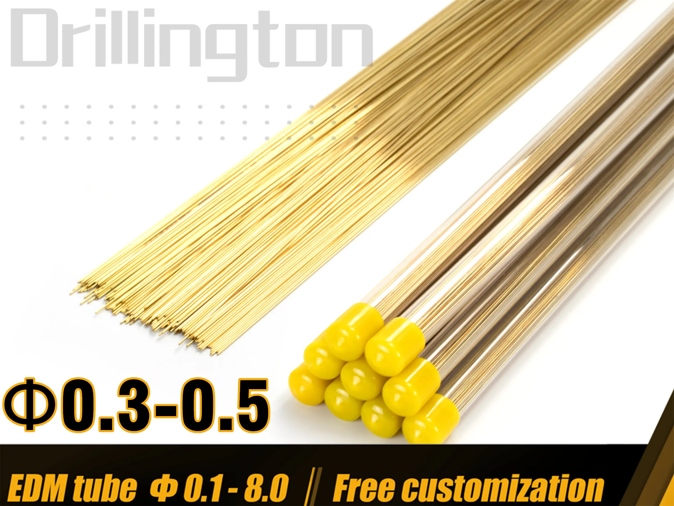 Drillington EDM Tube Brass Copper High Precision 0.3mm 0.4mm 0.5mm 0.55 ...