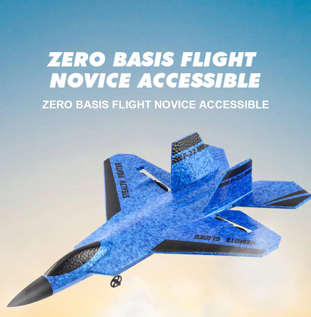 SU35 Bleu 1B-Avion télécommandé F22 RC pour enfants, avion radio 2.4G ...