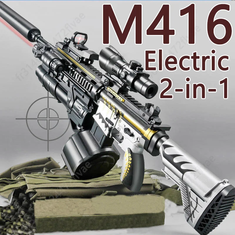 2024-New-Electric-M416-Gel-Ball-Sniper-Rifle-Splash-Ball-Toy-Gun-Water ...