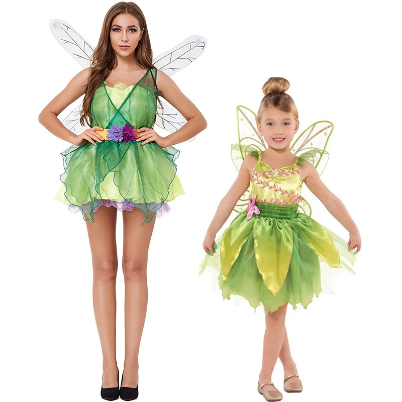 Girls Tinker Bell Costume Halloween Costume For Kids Green Tinkerbell ...