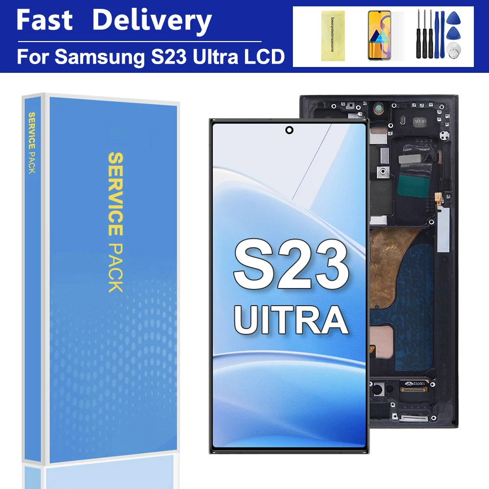 S23-Ultra-Display-With-Frame-For-Samsung-S23-Ultra-S918-SM-S918B-SM ...