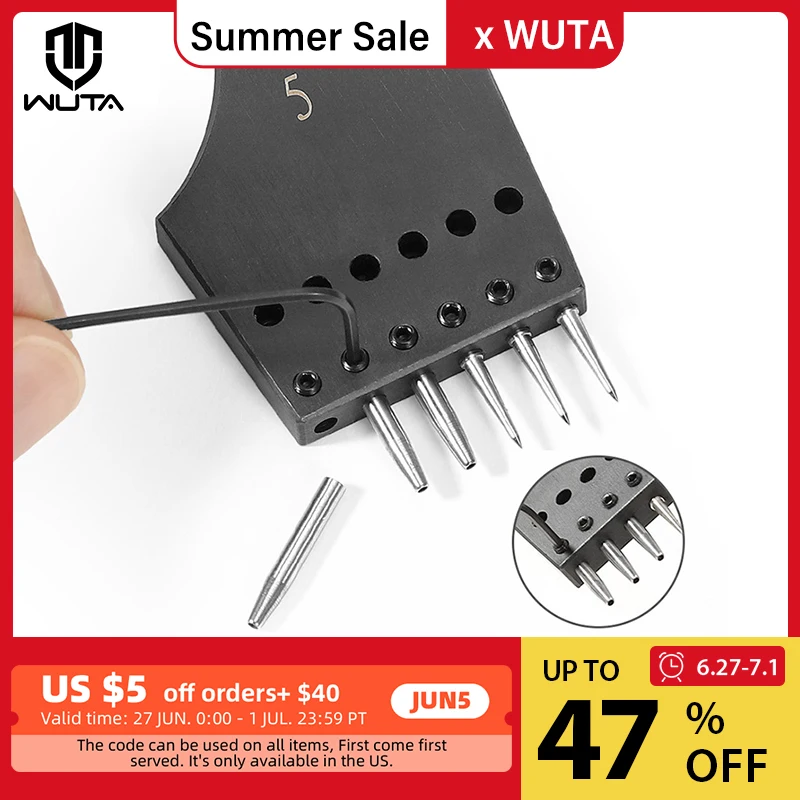 Wuta New Sharp Head Replaceable Pricking Iron Removable Round Hole ...