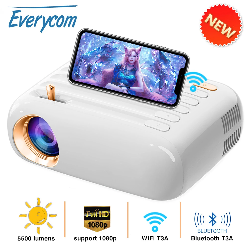 Everycom T3 1080p Smart Tv Projector For Home Movie Theater Mini ...