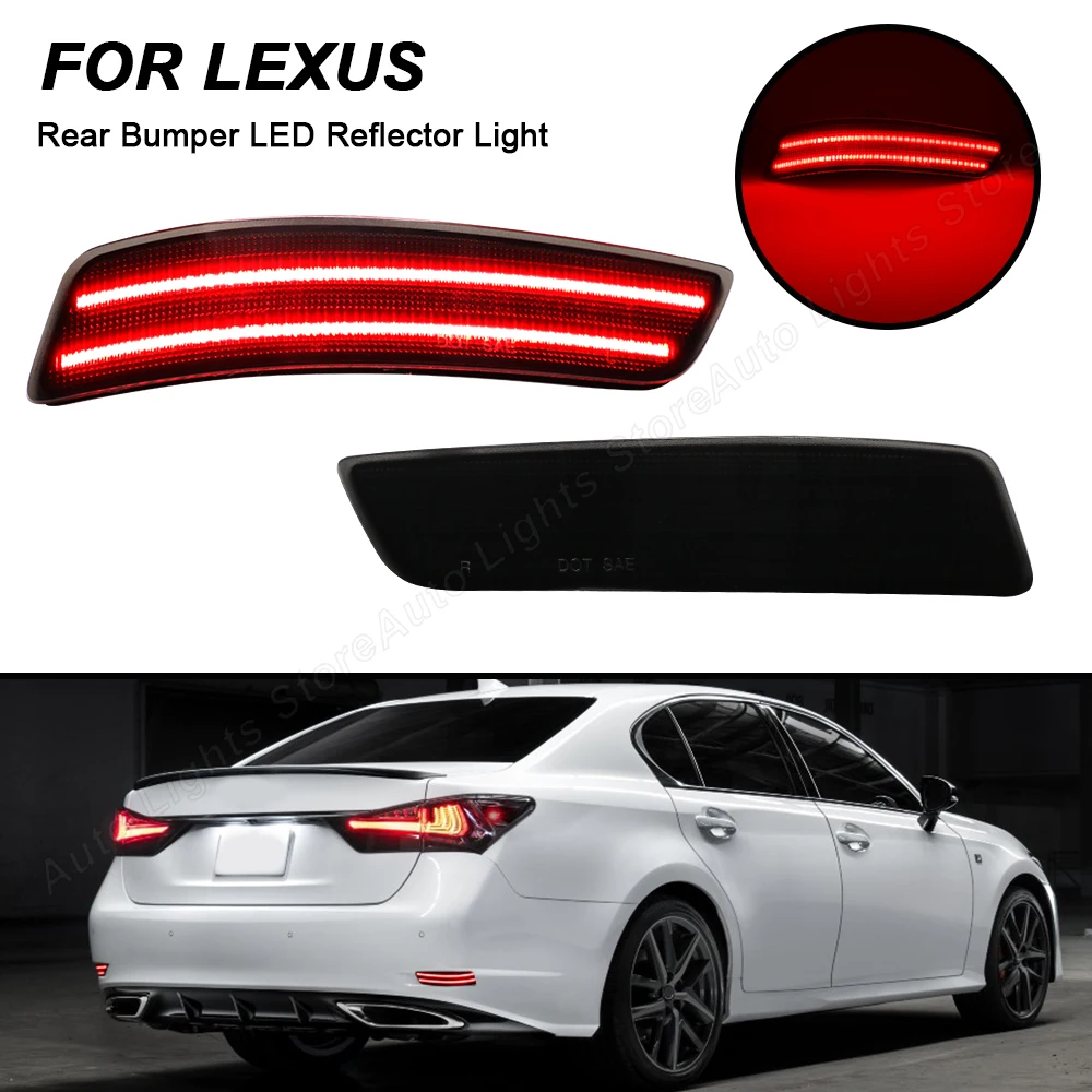 LED-Rear-Bumper-Reflector-Brake-Tail-Lights-For-Lexus-ES300h-ES350 ...