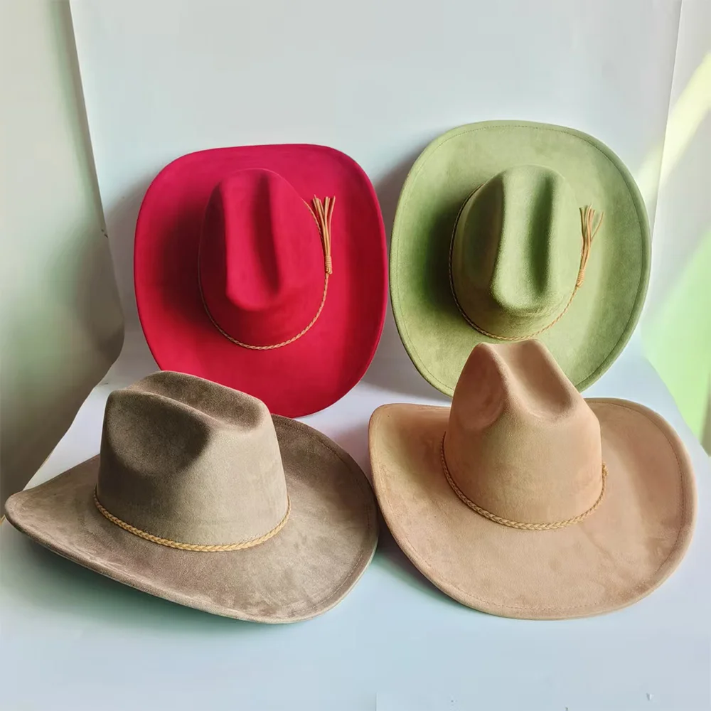 Chapeau de cowboy en daim végétalien classique unisexe chapeau de cow ...