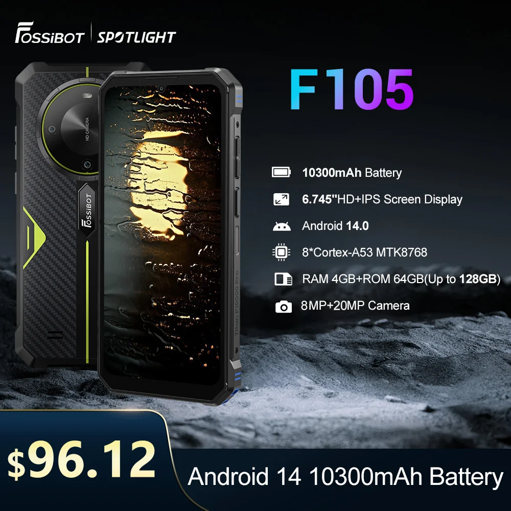 World-Premeire-FOSSiBOT-F105-Rugged-Smartphone-Android-14-OS-10300mAh ...