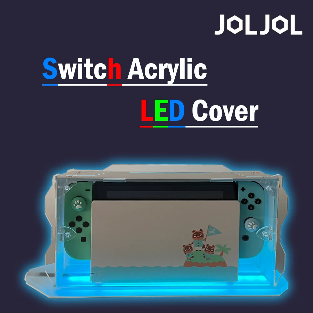 JOLJOL for Nintendo Switch Acrylic LED Cover NS Game Console Dock ...