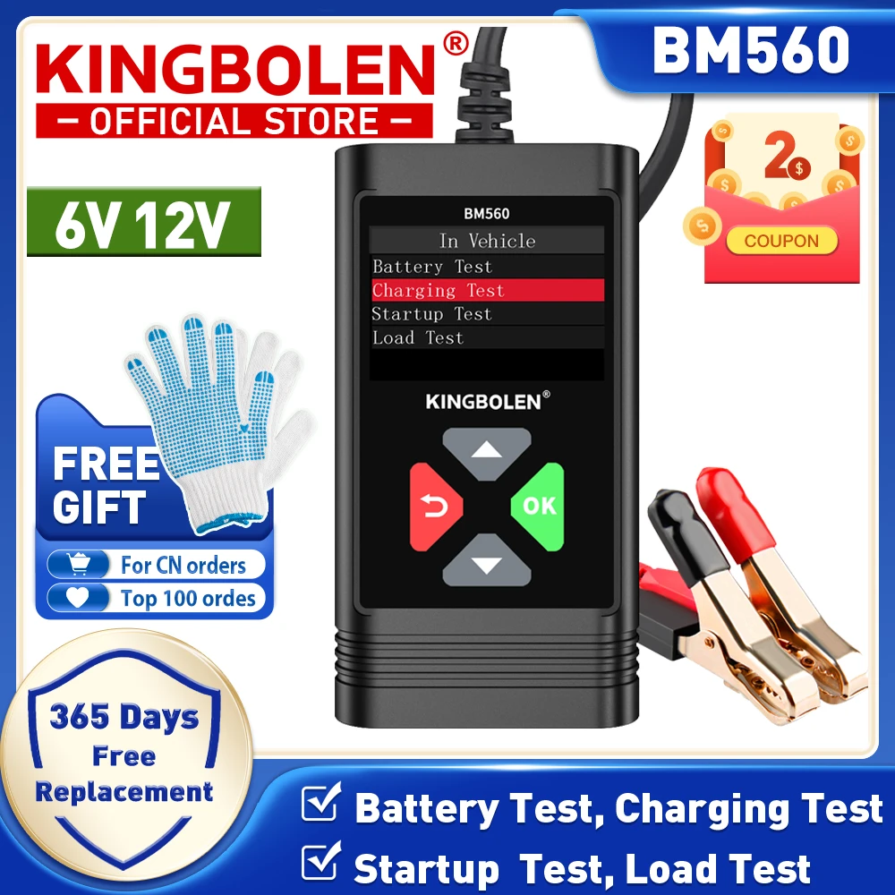 Bm560 6v 12v Bm550 6v 12v 24v Car Battery Tester 100-2000 Cca Auto ...
