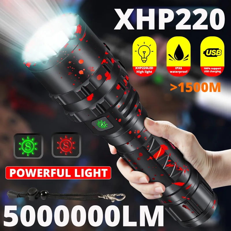 High Bright Power Xhp50.2 Led Flashlight Xlamp Aluminum Hunting L2 ...