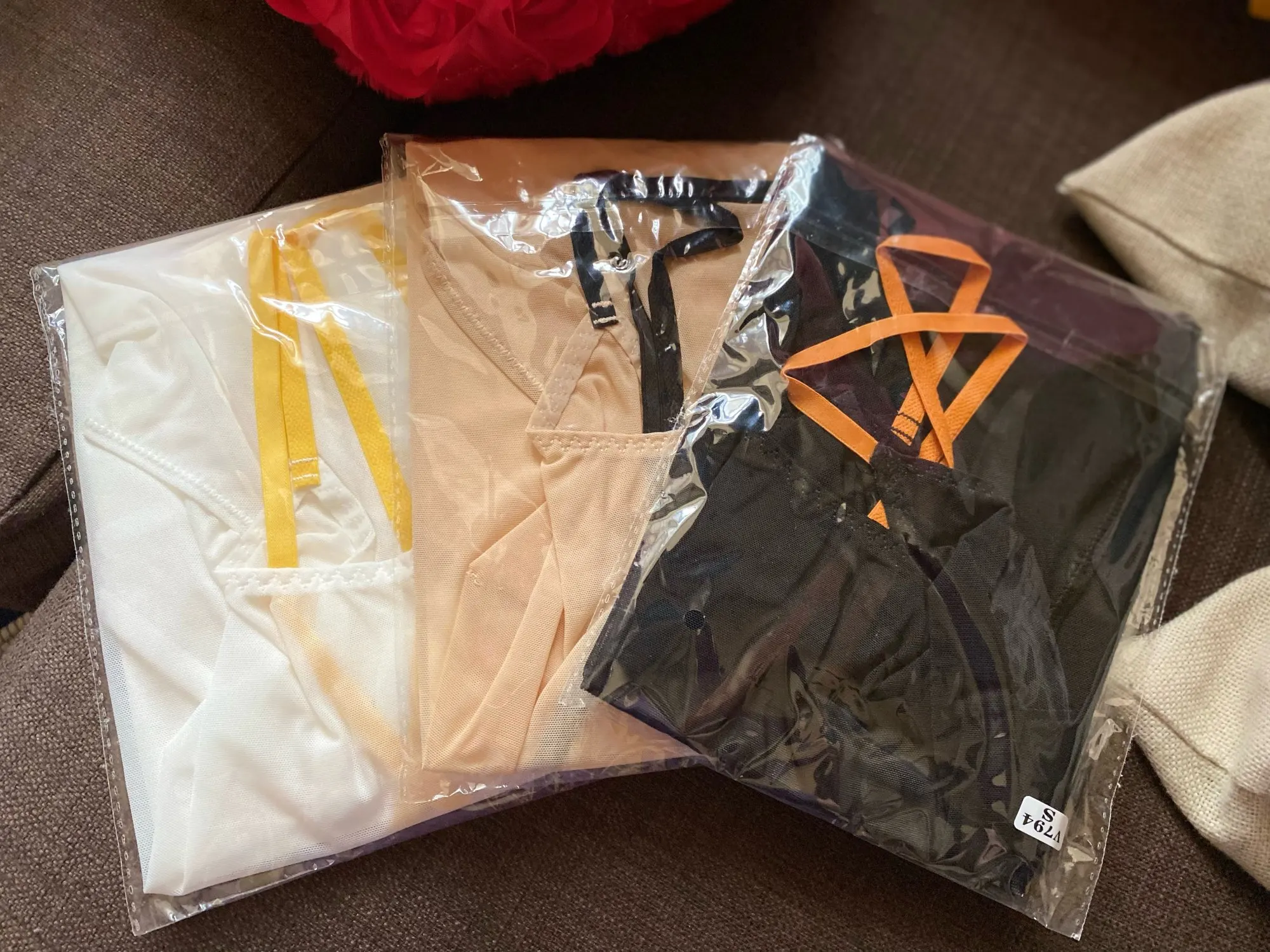 Criss-Cross Back Sheer Thong Teddy