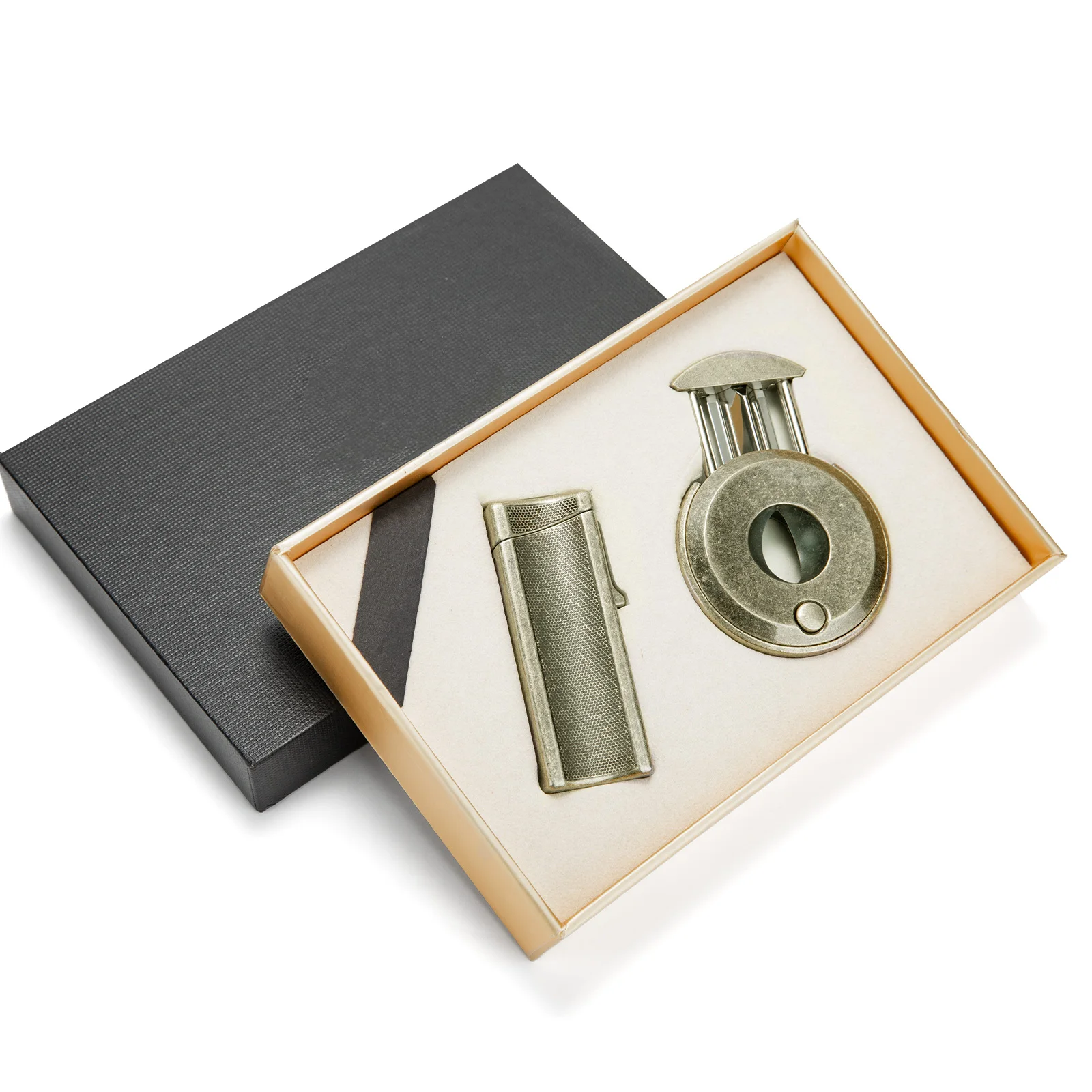 Cigar Smoking Tool Set V Cut Cutter Sharp Windproof Strong Fire Lighter ...