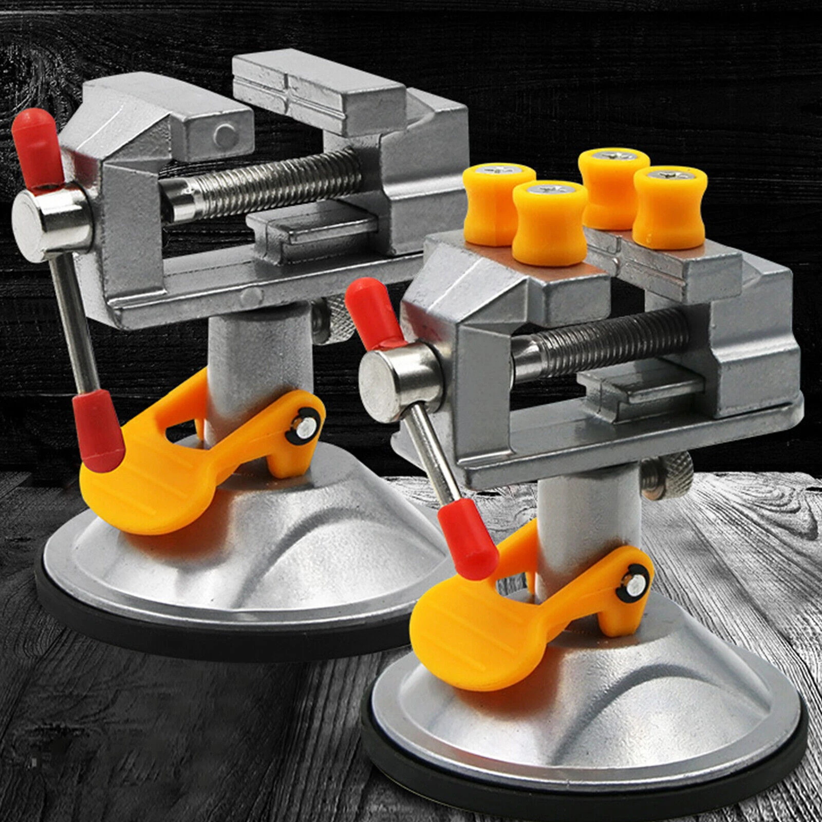 Mini Clamp-on Table Bench Vise 360° Rotatable Table Suction Cup Swivel ...