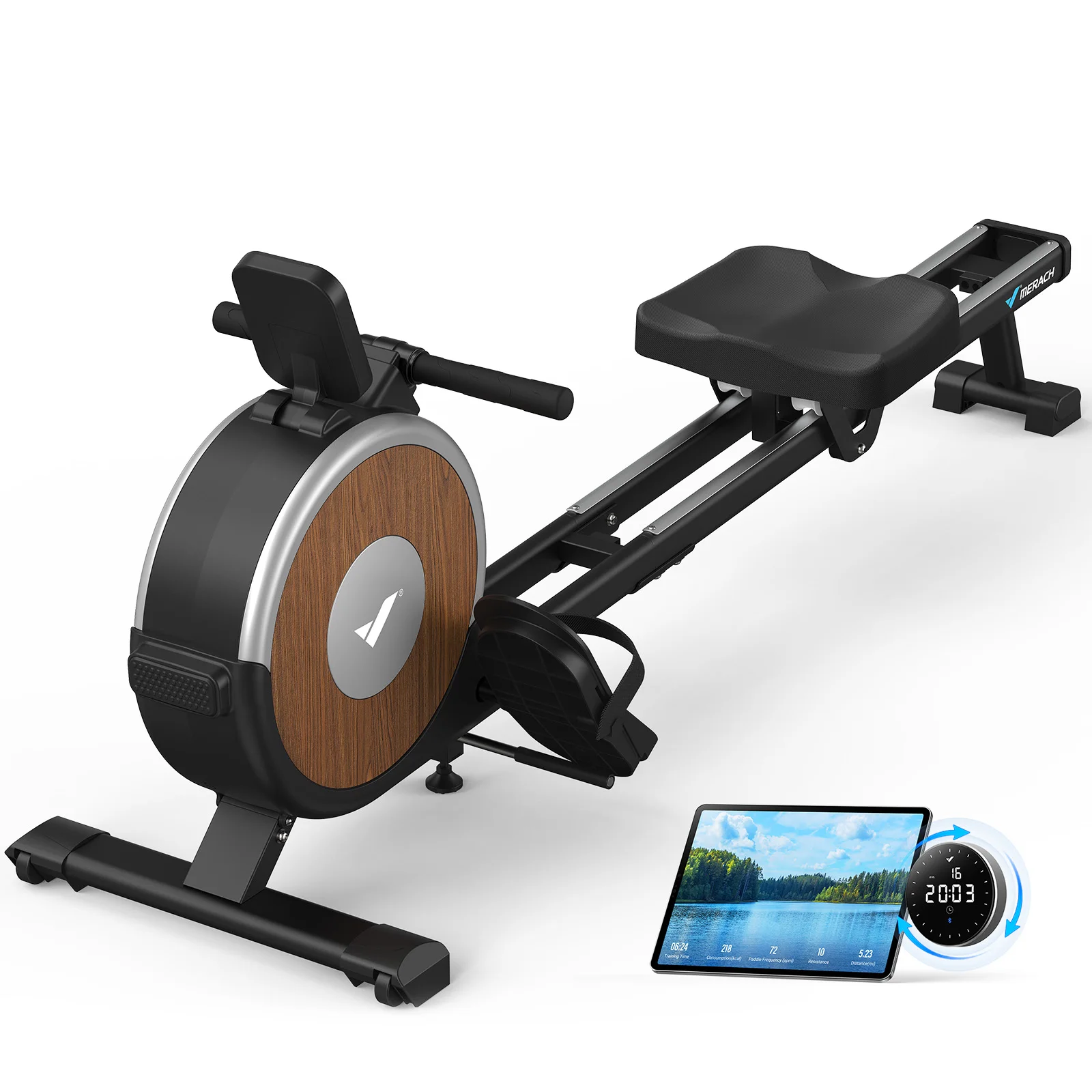 Merach Rowing Machines for Home Use, Quiet Magnetic Rower Machine 16 ...